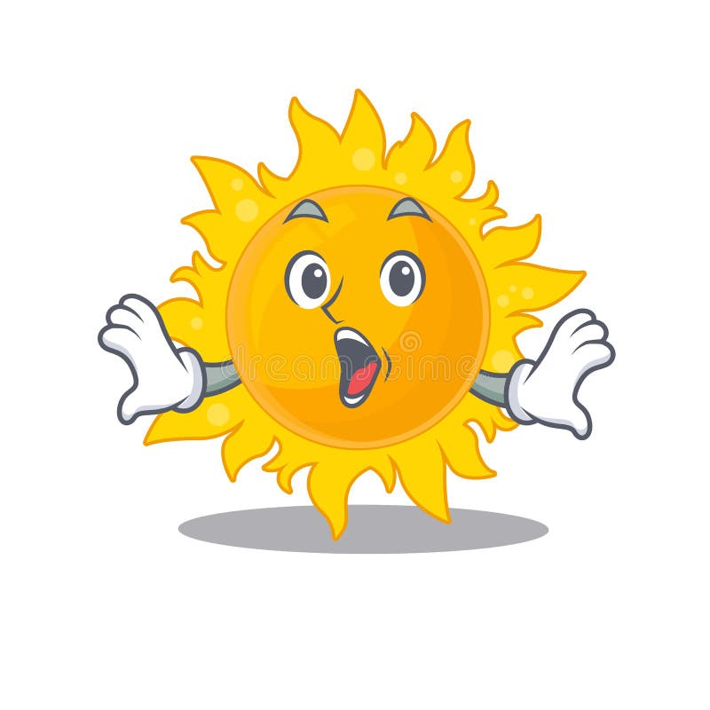 Cartoon Design Style of Summer Sun Has a Surprised Gesture Stock Vector ...