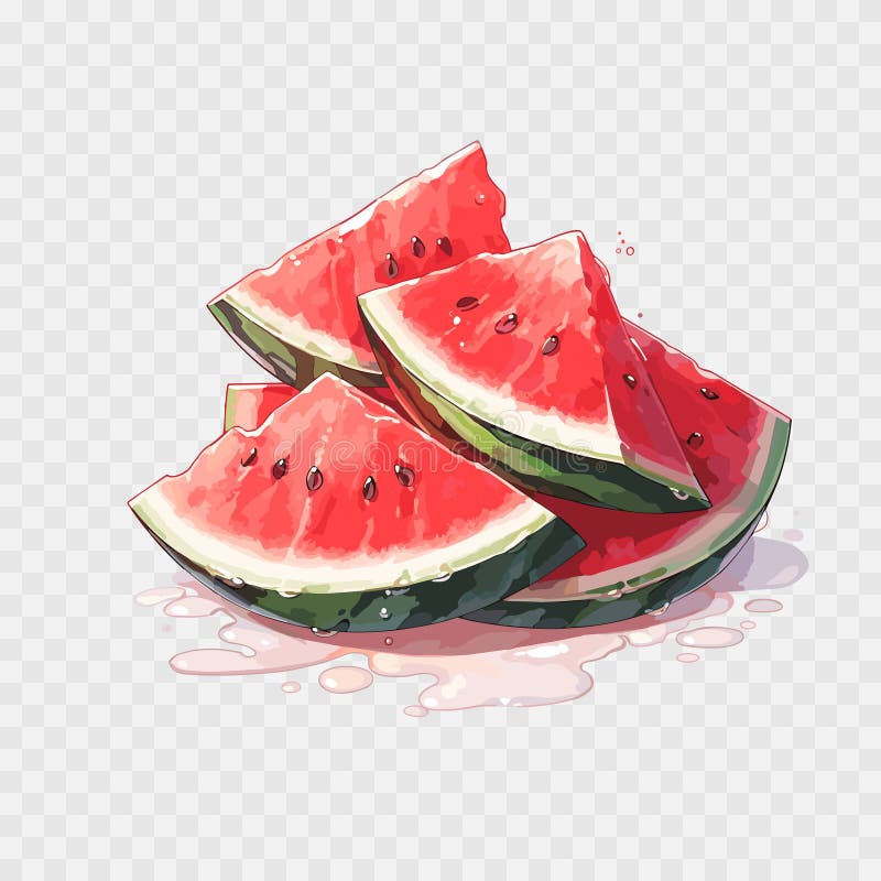 Cartoon Detailed Fruit Watermelon Stock Illustration - Illustration of ...