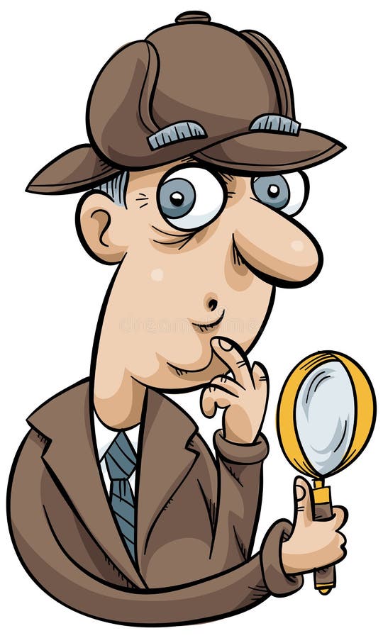 Cartoon Detective stock illustration. Illustration of glass - 26762915