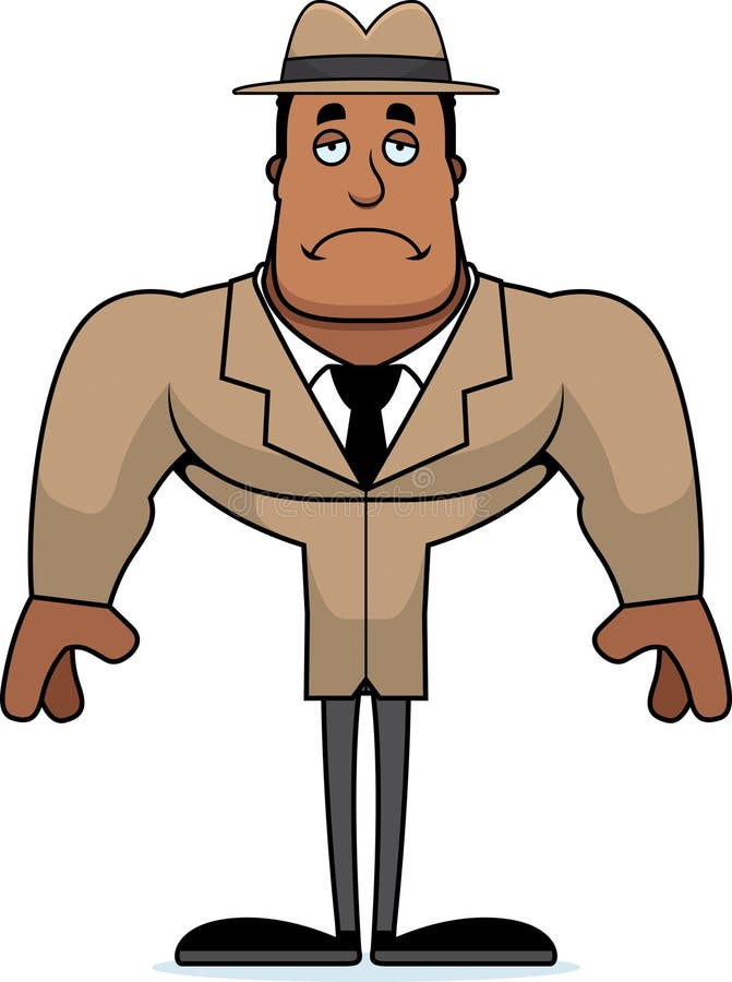 Cartoon Sad Detective stock vector. Illustration of graphic - 116635005
