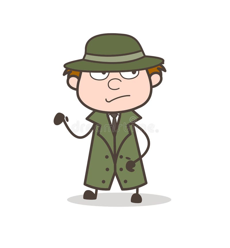 Detective standing stock illustration. Illustration of icon - 25255577