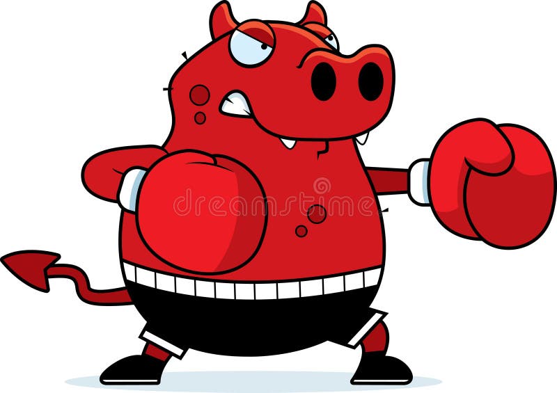 Cartoon Devil Boxing stock vector. Illustration of smiling - 47478846