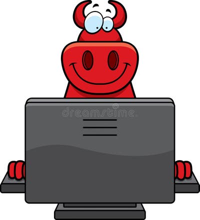 Cartoon Devil Computer stock vector. Illustration of devil - 47474357