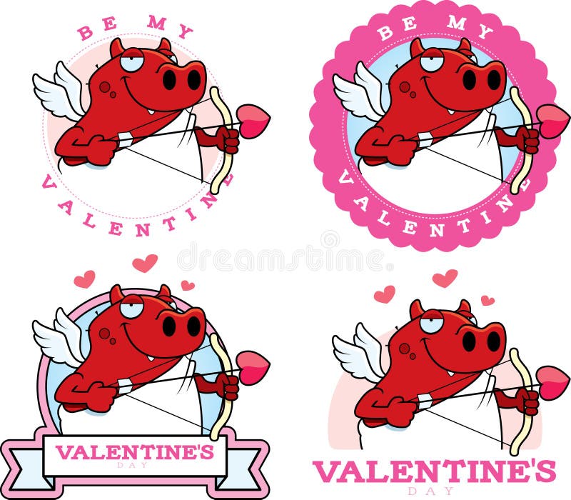 Cartoon Devil Cupid Graphic Stock Vector - Illustration of arrow, love ...