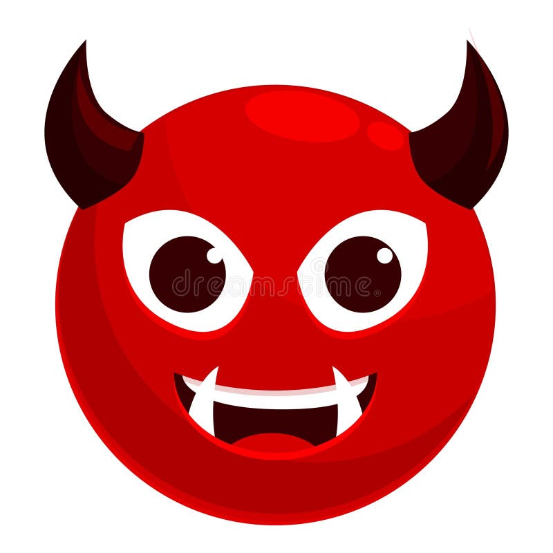 Red Devil Emoji Showing Its Teeth and Looking Mischievous Stock ...