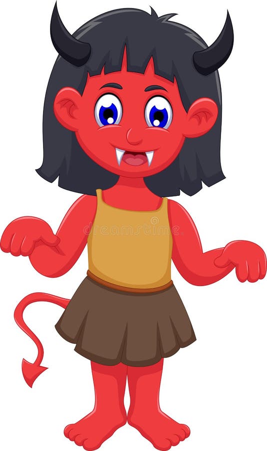 Cartoon Devil Girl for You Design Stock Illustration - Illustration of ...