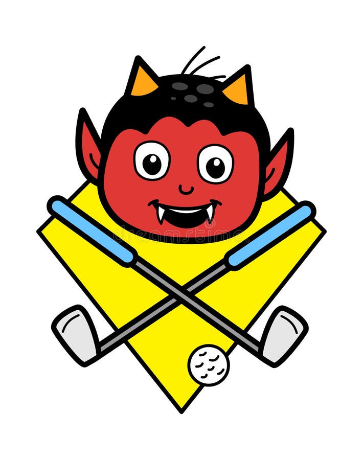 Cartoon Devil Golf Mascot stock illustration. Illustration of laughing ...