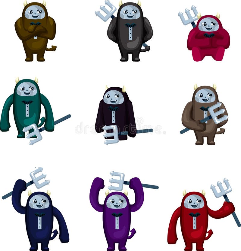 Cartoon devil icon stock vector. Illustration of diabolical - 17978171