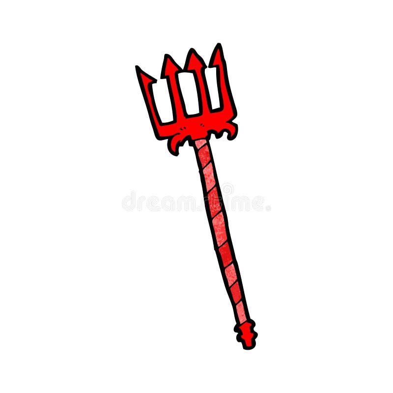Cartoon devil pitchfork stock vector. Illustration of clip - 38072277