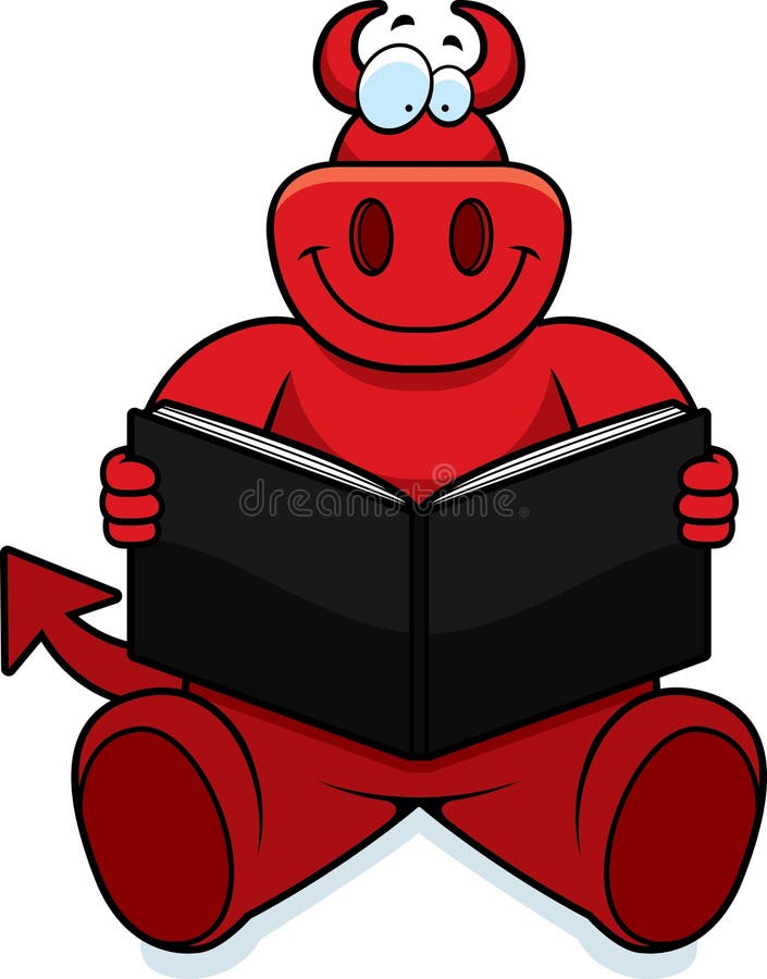 Cartoon Devil Reading stock vector. Illustration of clip - 47474292