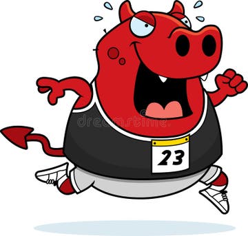 Cartoon Devil Running Race stock vector. Illustration of cartoon - 52057666