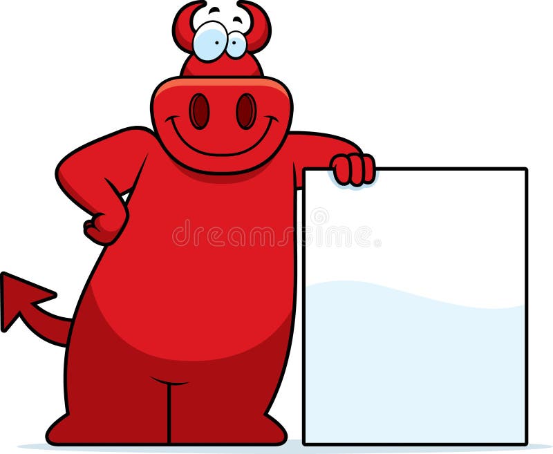 Cartoon Devil Sign stock vector. Illustration of demon - 47474322