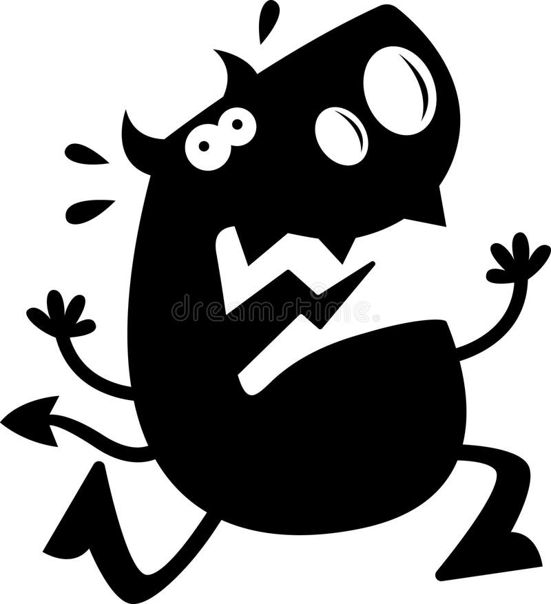 Cartoon Devil Silhouette Afraid Stock Vector - Illustration of cartoon ...