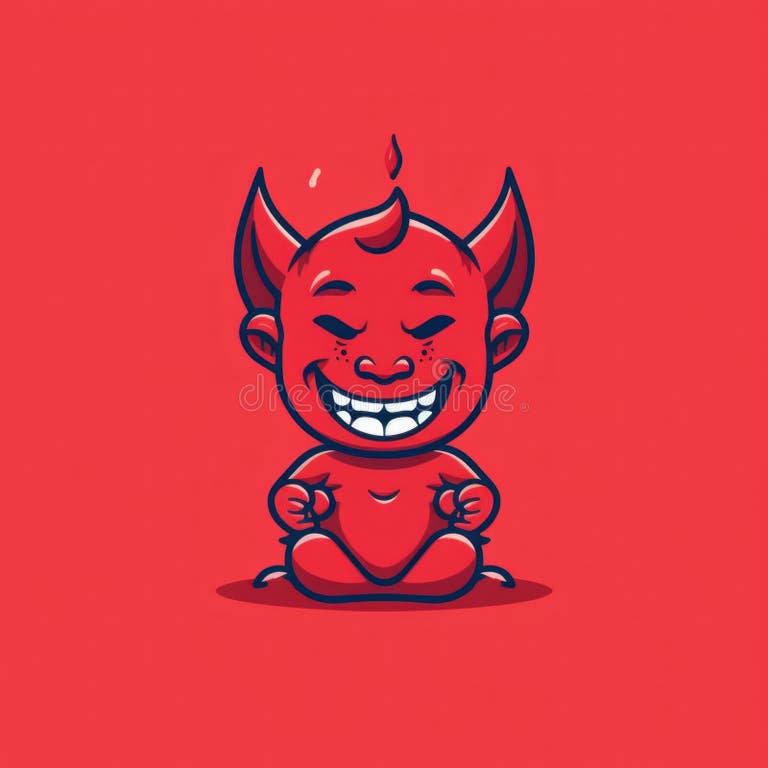 A Cartoon Devil Sitting on the Ground. Generative AI Image. Stock ...