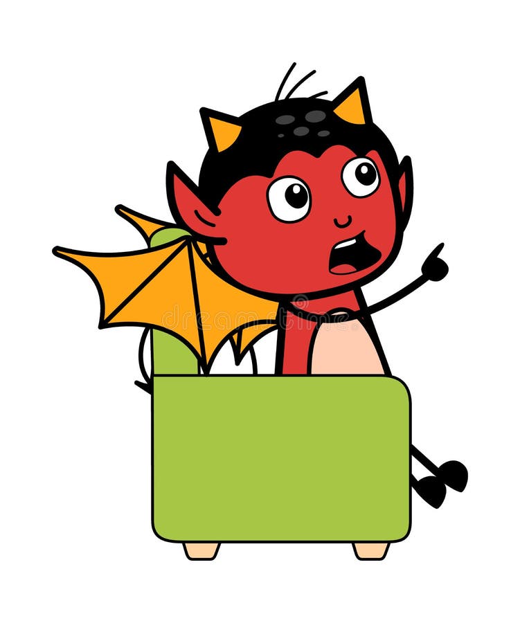 Cartoon Devil Sitting on Sofa Stock Illustration - Illustration of ...