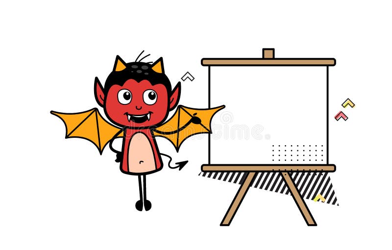 Cartoon Devil with Slide Board Stock Illustration - Illustration of ...