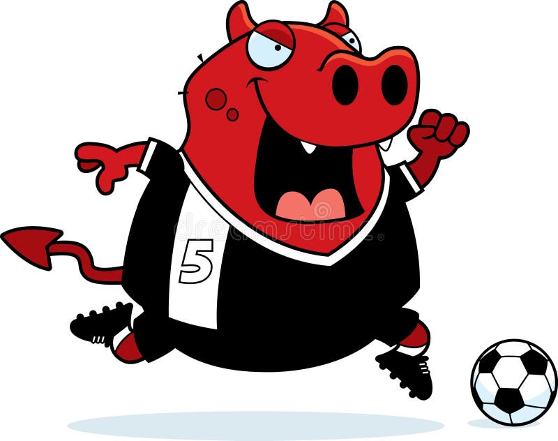 Devil Soccer Football Mascot Stock Vector - Illustration of fotball ...