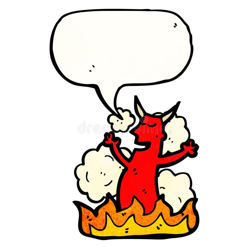 Cartoon Devil with Speech Bubble Stock Vector - Illustration of ...