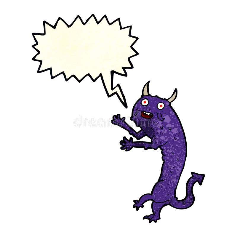 Cartoon Devil with Speech Bubble Stock Illustration - Illustration of ...