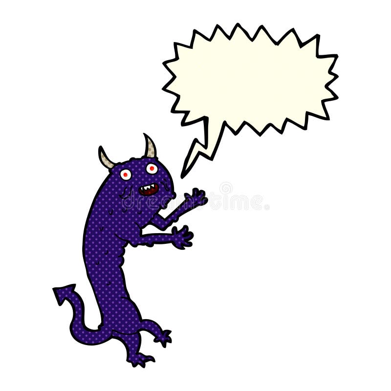 Cartoon Devil with Speech Bubble Stock Illustration - Illustration of ...
