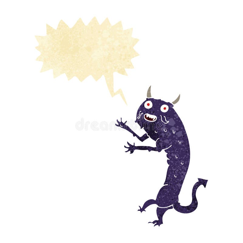 Cartoon Devil with Speech Bubble Stock Illustration - Illustration of ...