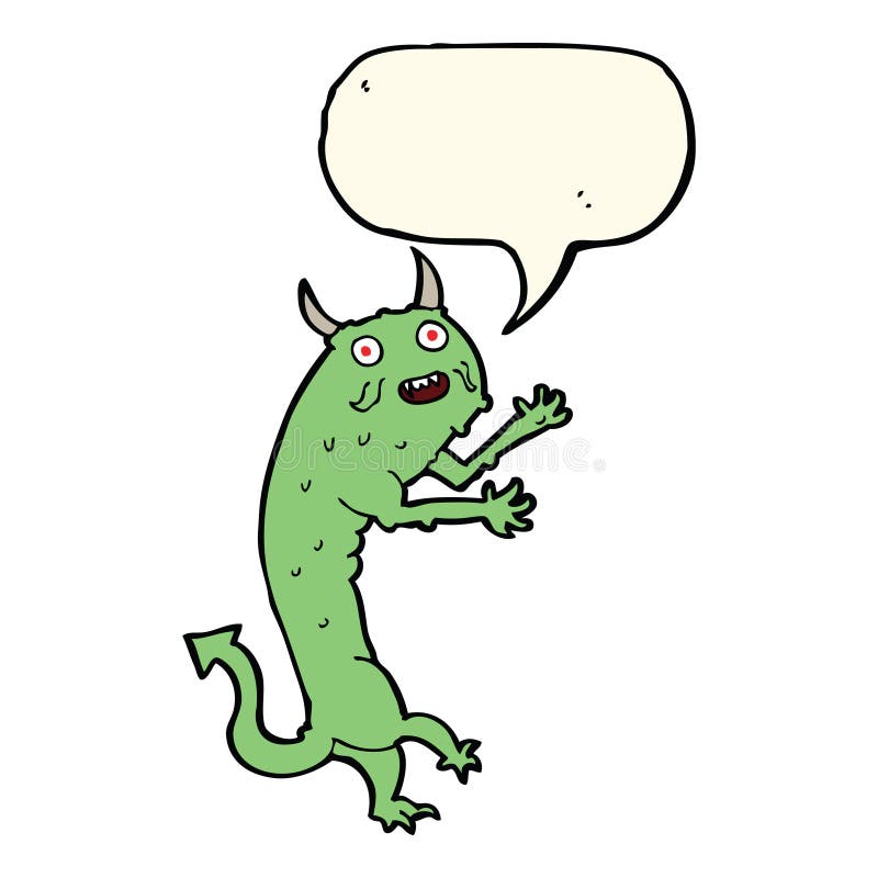 Cartoon Devil with Speech Bubble Stock Illustration - Illustration of ...