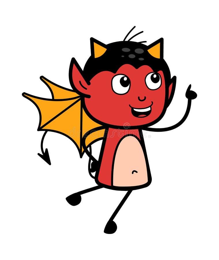 Cartoon Devil Talking Happy Stock Illustration - Illustration of glad ...