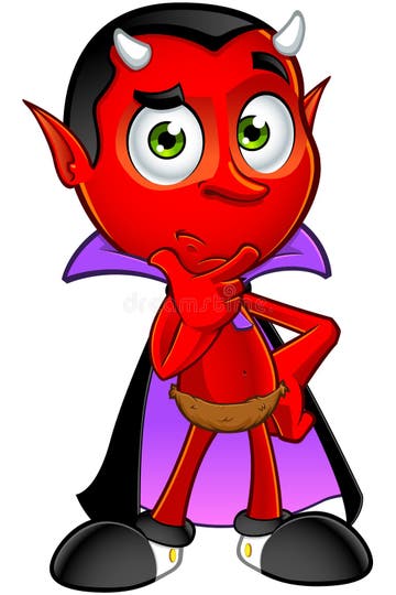 Cartoon Devil - Thinking stock vector. Illustration of devil - 78221409