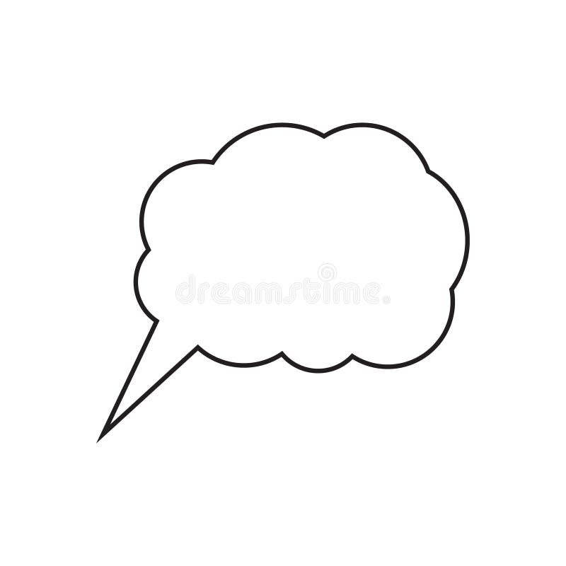 Cartoon Dialogs Cloud Line Vector, Thinking Cloud Icon Image Stock ...