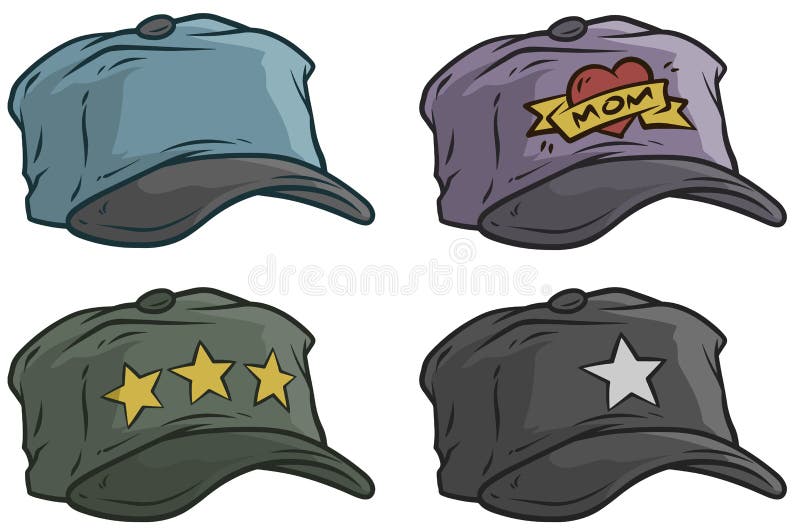 Cartoon Different Cap or Hat Vector Icon Set Stock Vector ...