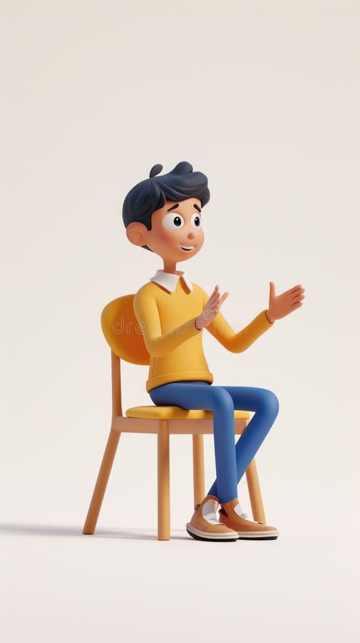 Cartoon Digital Avatar of a Creative Speech the in a Therapy Session ...