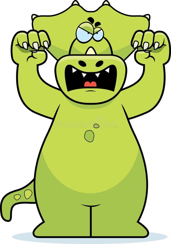 Cartoon Dinosaur Attacking stock vector. Illustration of growl - 41817459