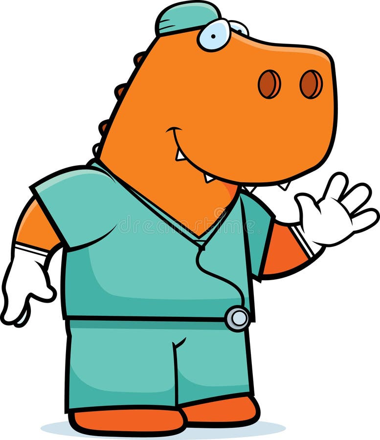 Cartoon Dinosaur Doctor stock vector. Illustration of surgeon - 47436883
