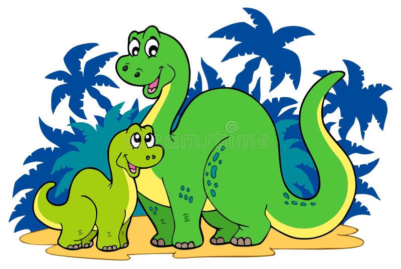 Cartoon dinosaur family stock vector. Illustration of look - 15156073