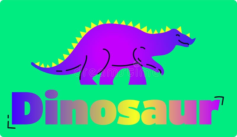 Cartoon Vector Dinosaur with Gradient Text, Punchy Forms and Colors that Demand Attention Stock ...