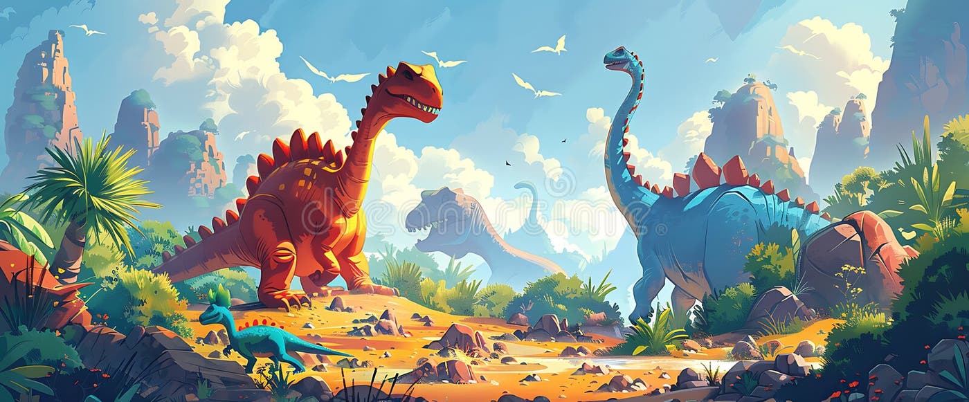 Cartoon Dinosaur Land Stock Illustrations – 932 Cartoon Dinosaur Land ...