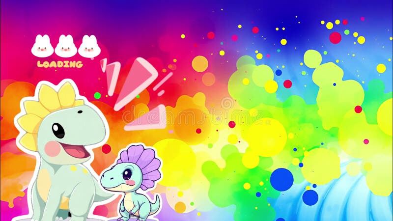 Dinosaur Loading Screen Cartoon Animation Background Video Stock ...