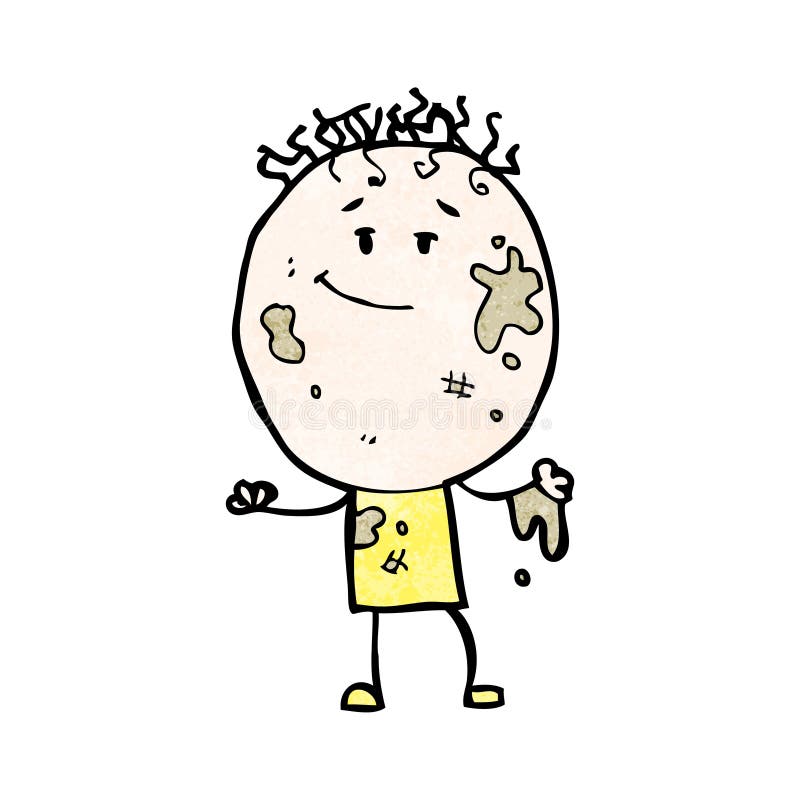 Cartoon dirty boy stock vector. Illustration of smelly - 38071743