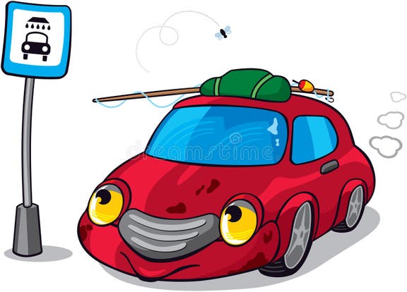 Cartoon Dirty Car stock vector. Illustration of shower - 22972668