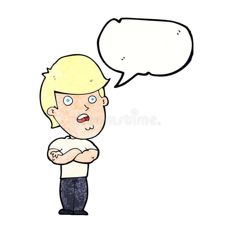 Cartoon Disappointed Man with Speech Bubble Stock Illustration ...