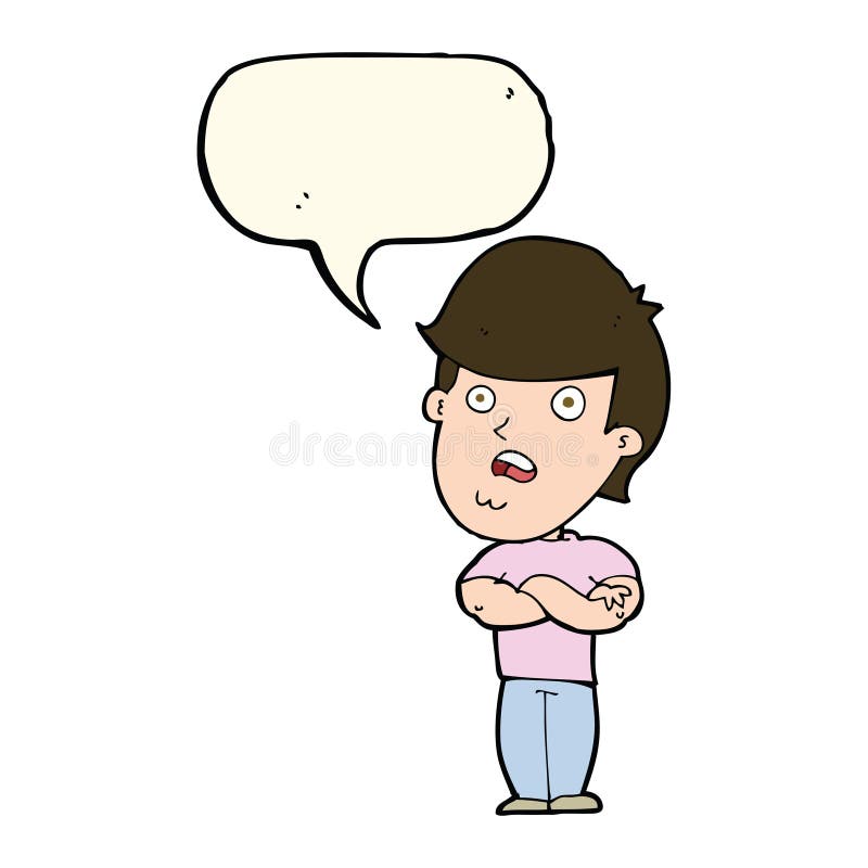 Cartoon Disappointed Man with Speech Bubble Stock Illustration ...