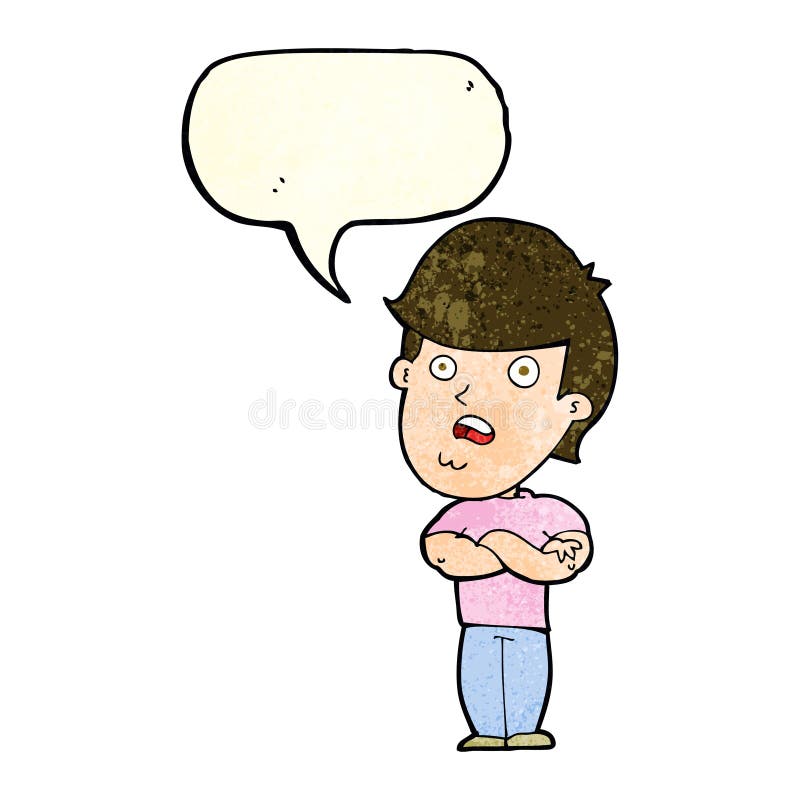 Cartoon Disappointed Man with Speech Bubble Stock Illustration ...
