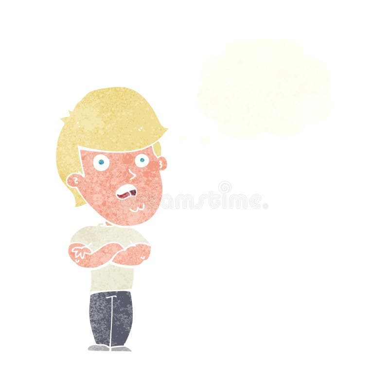 Cartoon Disappointed Man with Thought Bubble Stock Illustration ...