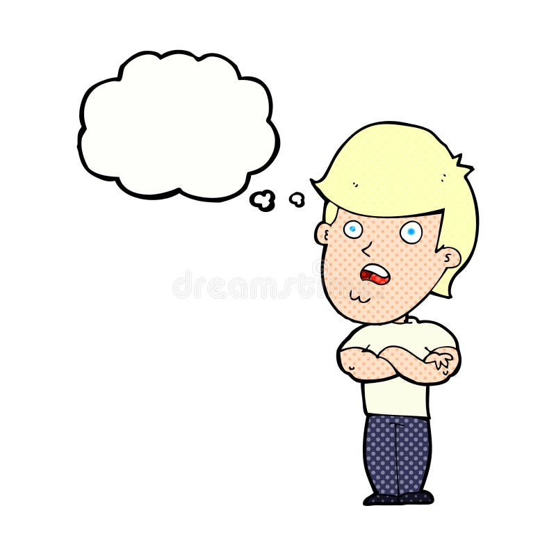 Cartoon Disappointed Man with Thought Bubble Stock Illustration ...
