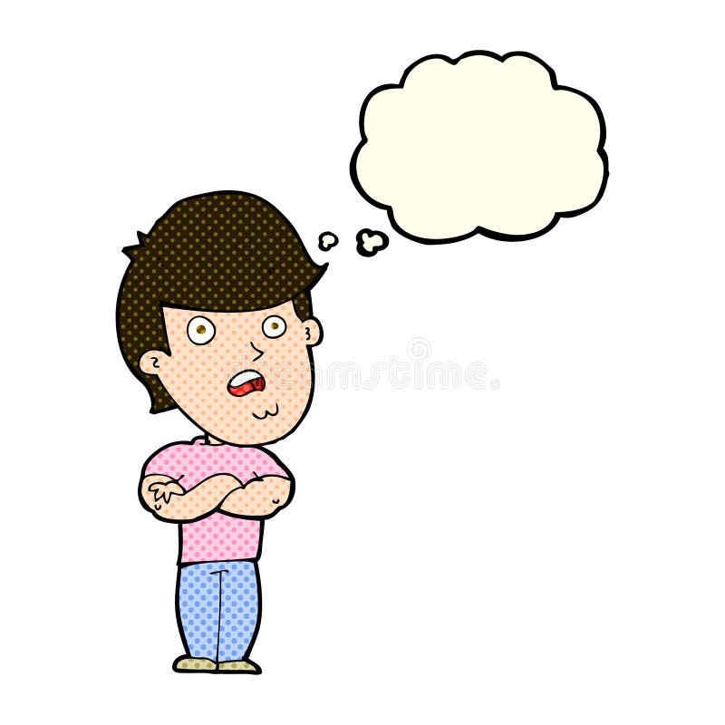 Cartoon Disappointed Old Man with Thought Bubble Stock Illustration ...