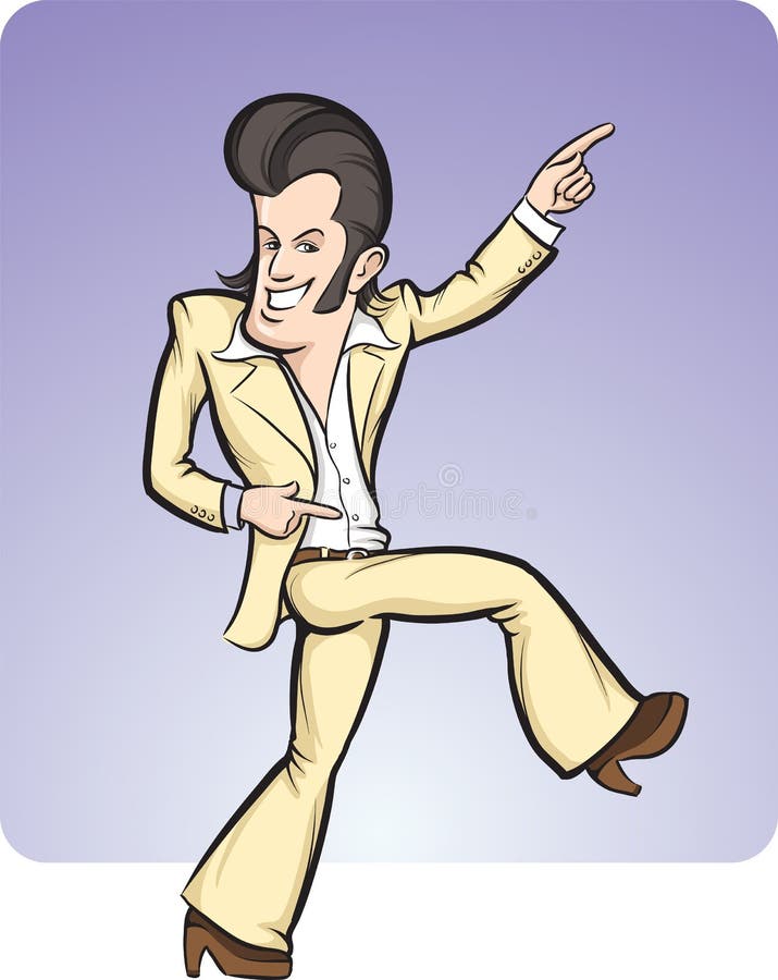 Cool Funny Cartoon Disco Dancer Mascot. Soul Party Time. Funk or Disco ...