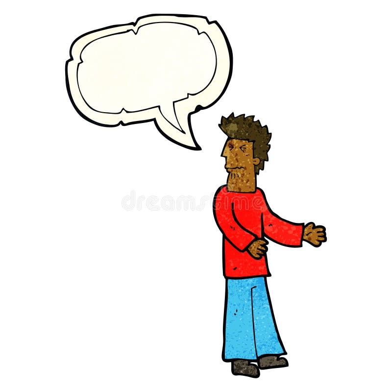 Cartoon Disgusted Man with Speech Bubble Stock Illustration ...