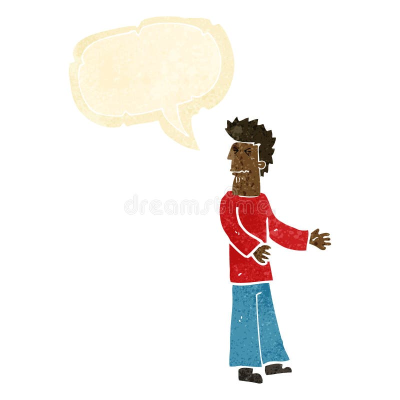 Cartoon Disgusted Man with Speech Bubble Stock Illustration ...