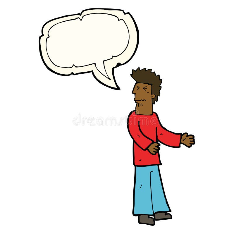 Cartoon Disgusted Man with Speech Bubble Stock Illustration ...