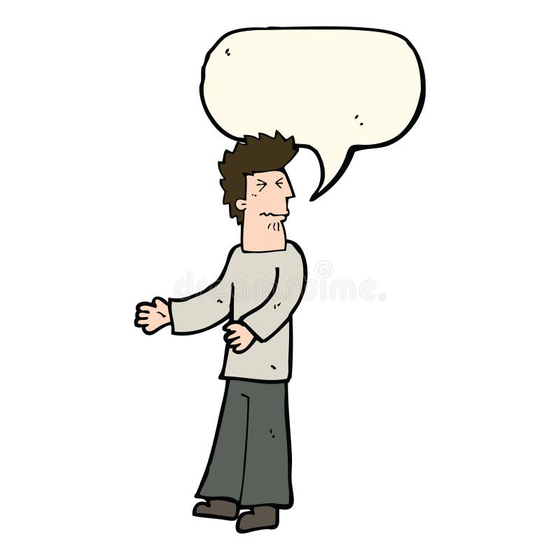 Cartoon Disgusted Man with Speech Bubble Stock Illustration ...